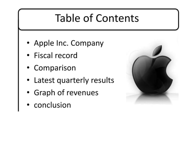 Financial analyse of the Apple Inc. Company | PPTX