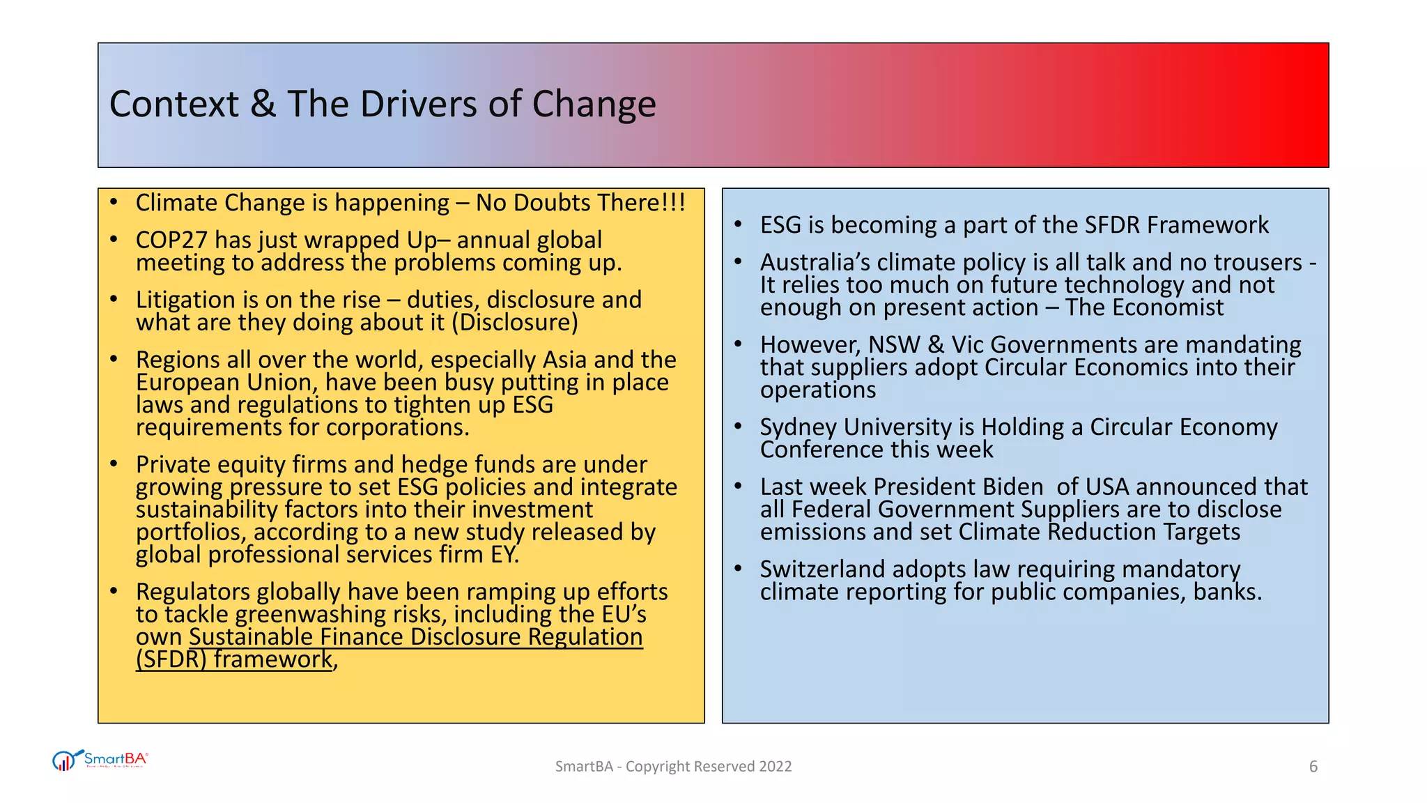 BA VALUE FOR AN ESG FRAMEWORK FOR A SUSTAINABLE BUSINESS MODEL IIBA | PPT