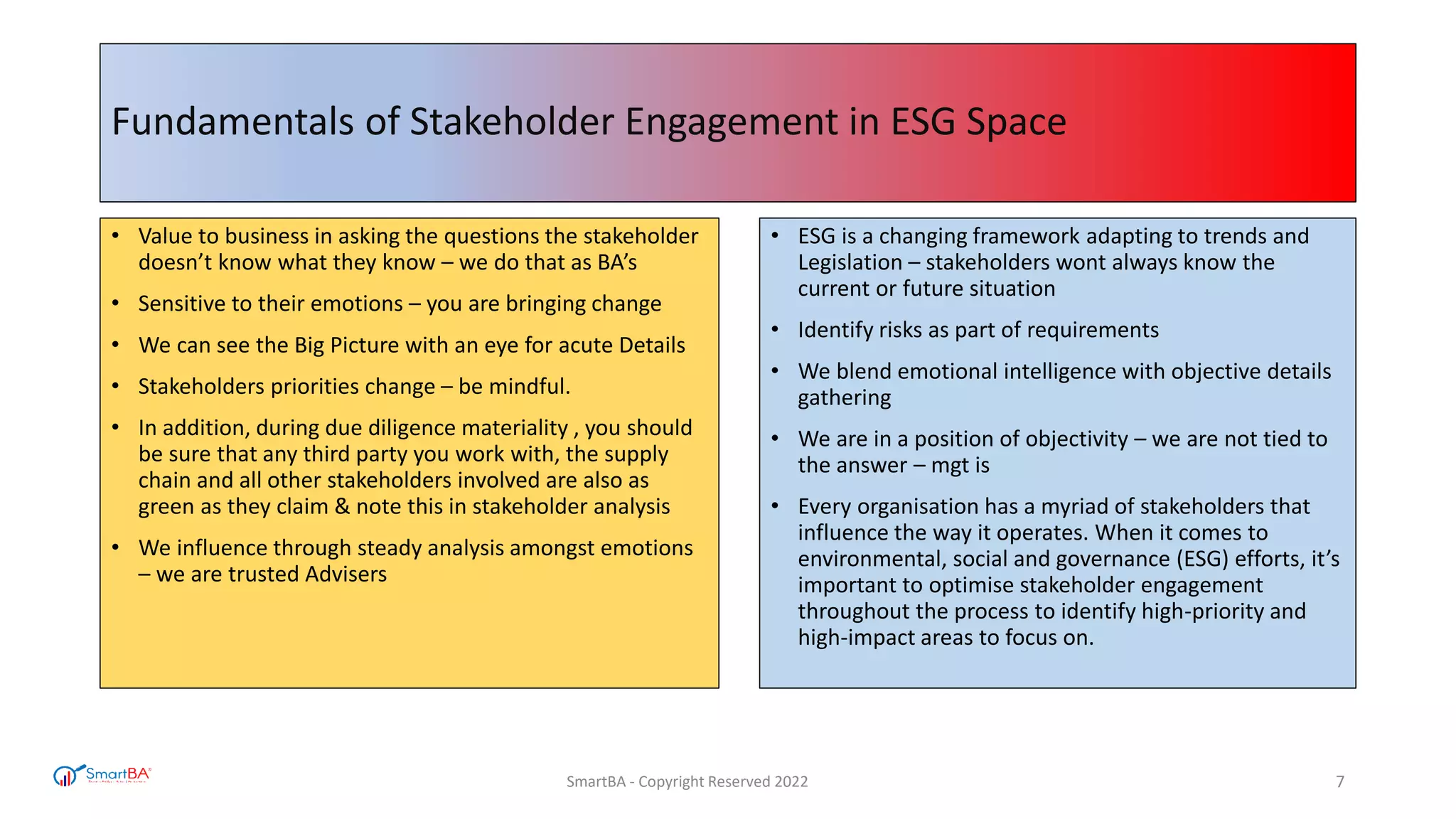BA VALUE FOR AN ESG FRAMEWORK FOR A SUSTAINABLE BUSINESS MODEL IIBA | PPT