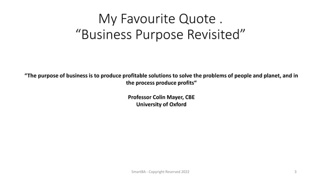 BA VALUE FOR AN ESG FRAMEWORK FOR A SUSTAINABLE BUSINESS MODEL IIBA | PPT