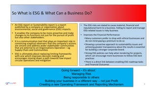 BA VALUE FOR AN ESG FRAMEWORK FOR A SUSTAINABLE BUSINESS MODEL IIBA | PPT