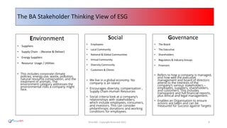 BA VALUE FOR AN ESG FRAMEWORK FOR A SUSTAINABLE BUSINESS MODEL IIBA | PPT