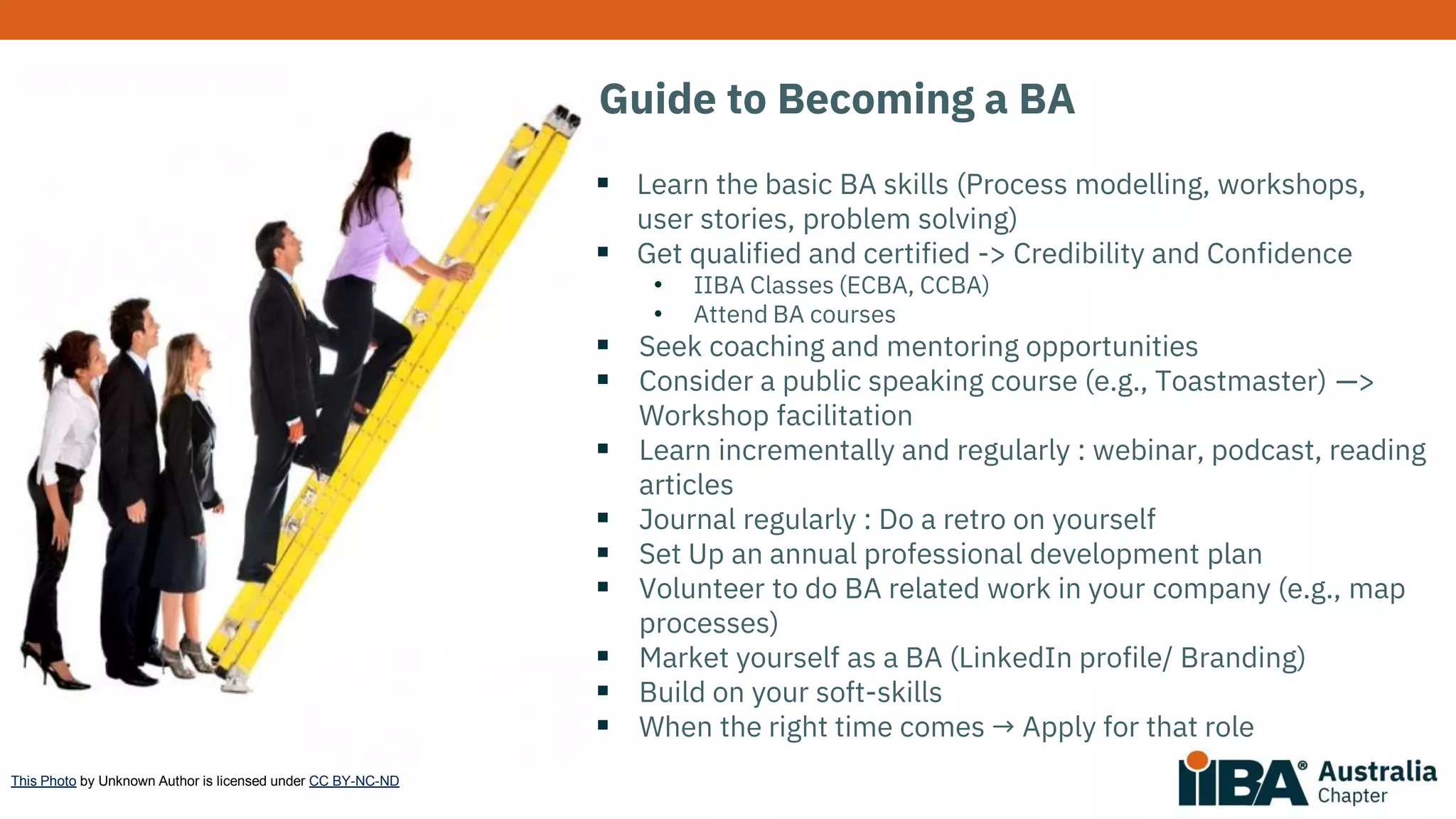 IIBA® Melbourne - Steps for Success: Becoming a BA | PDF