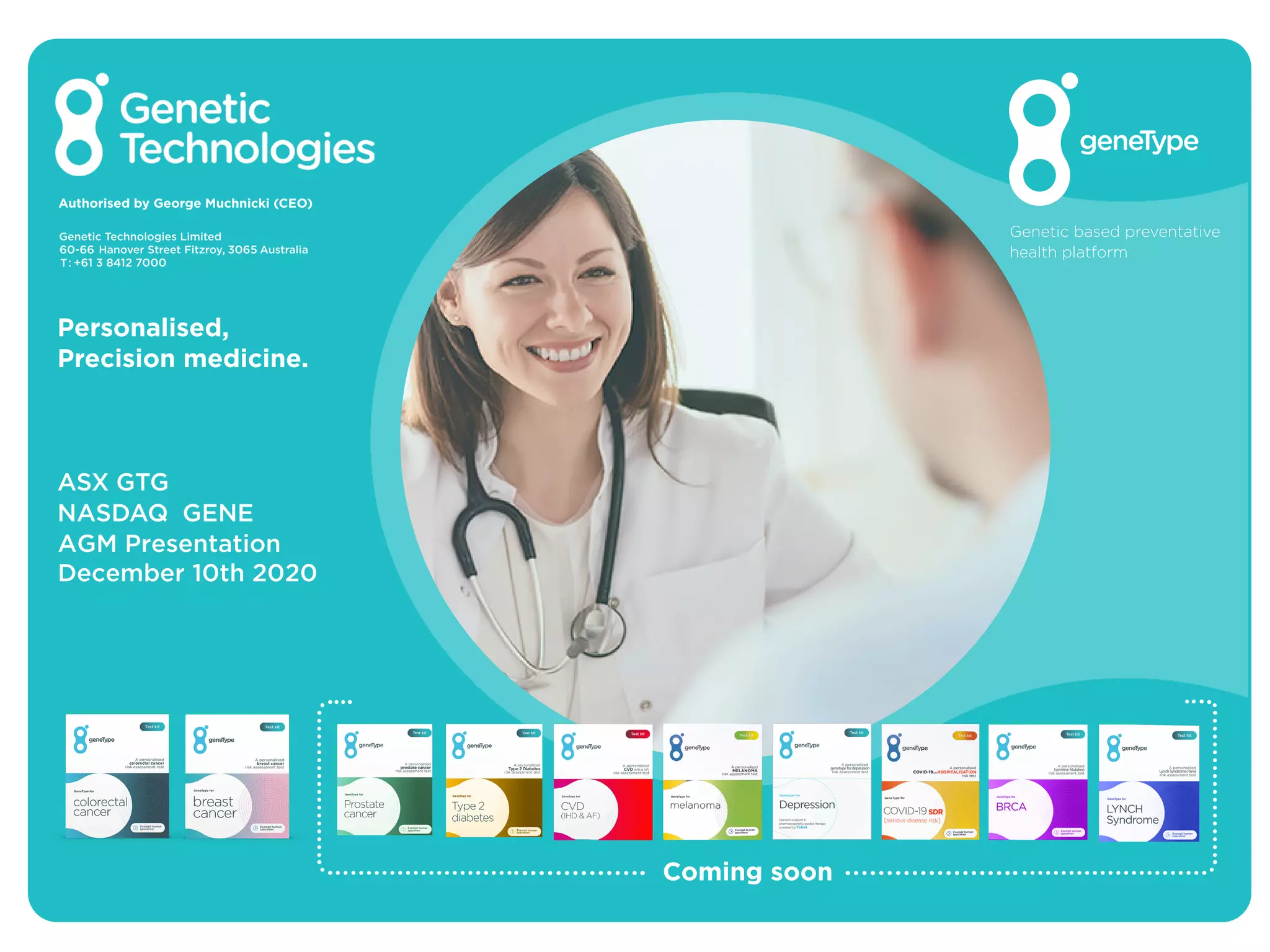 Genetic Technologies Biotech Showcase Presentation - December | PPT