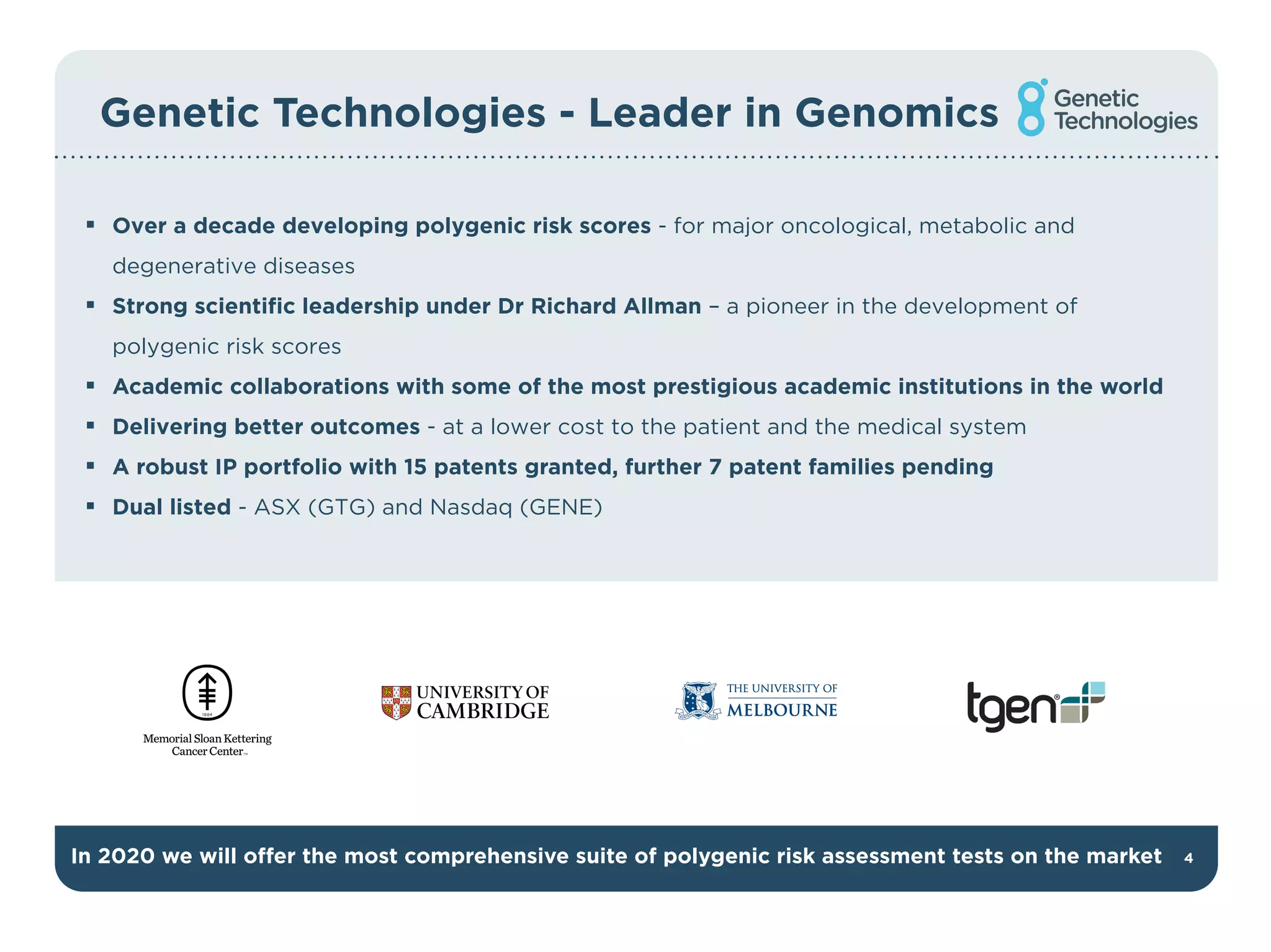 Genetic Technologies Biotech Showcase Presentation - December | PPT