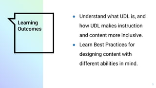 Delivering Equitable & Inclusive Instructional Content Using UDL ...
