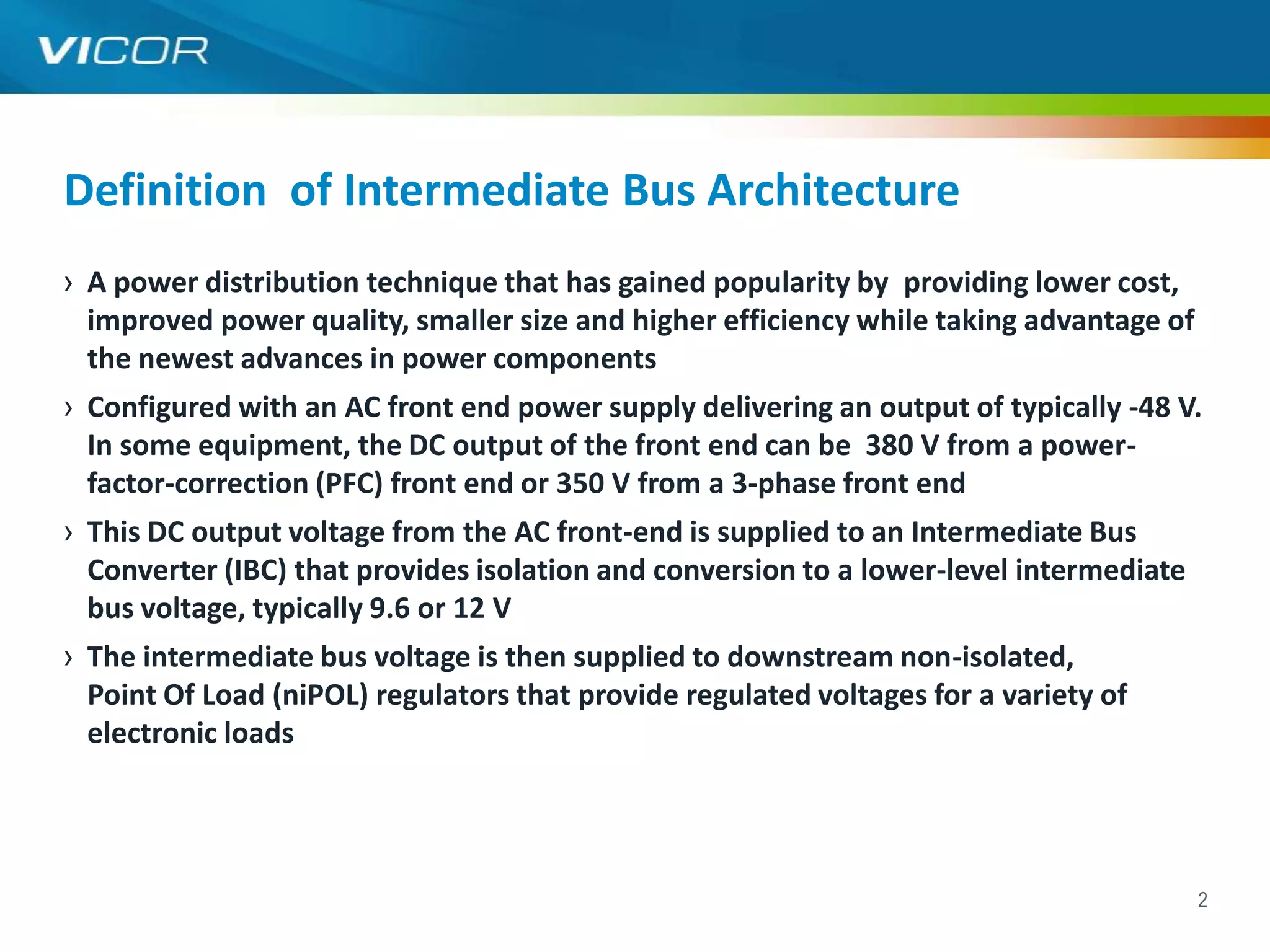 Intermediate Bus Architecture (IBA) | PPTX | Technology & Computing