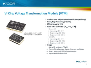 VI Chip VTM® Voltage Transformation Module | PPT