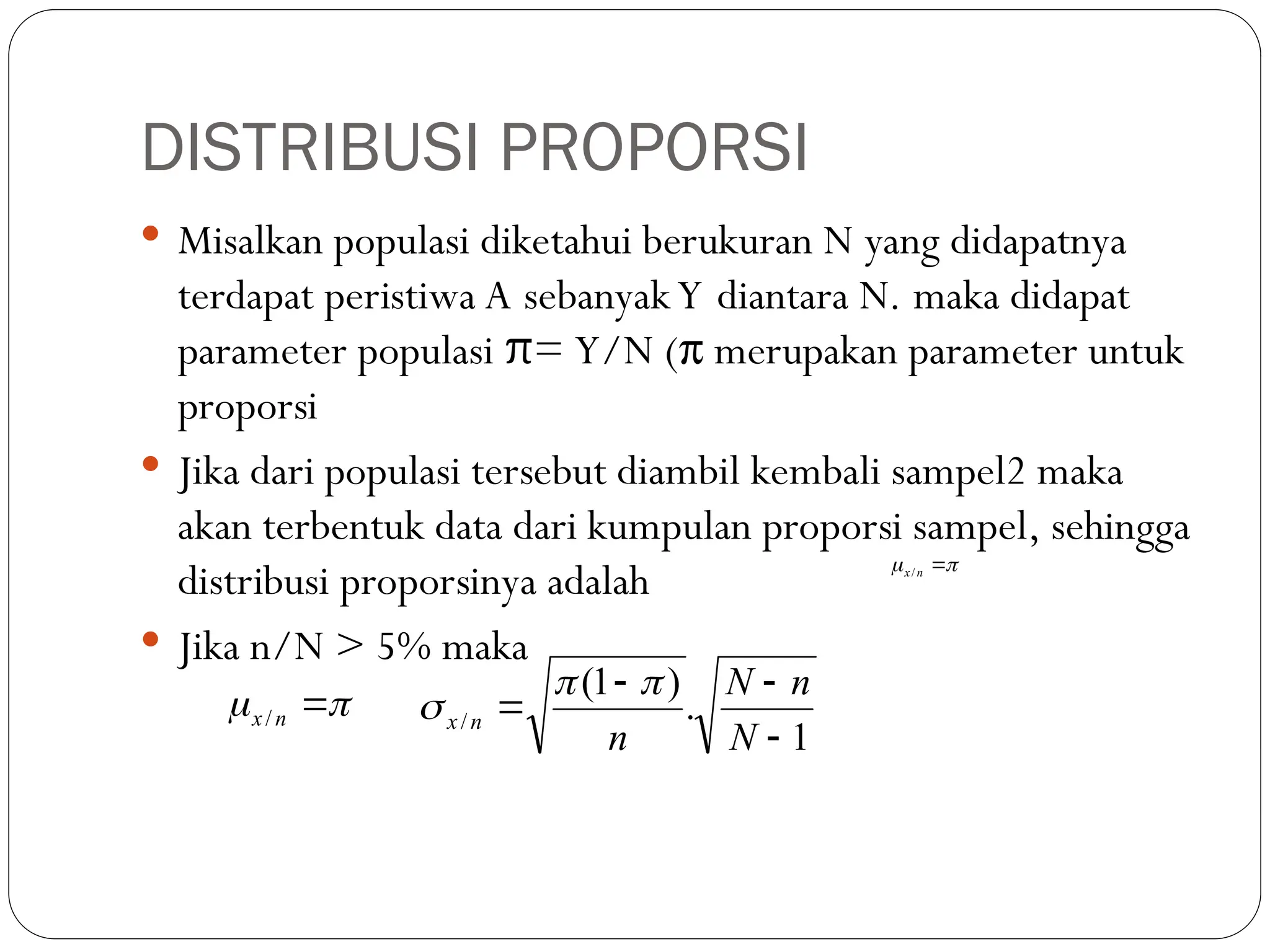 statistika inferensi distribusi sampling | PPT