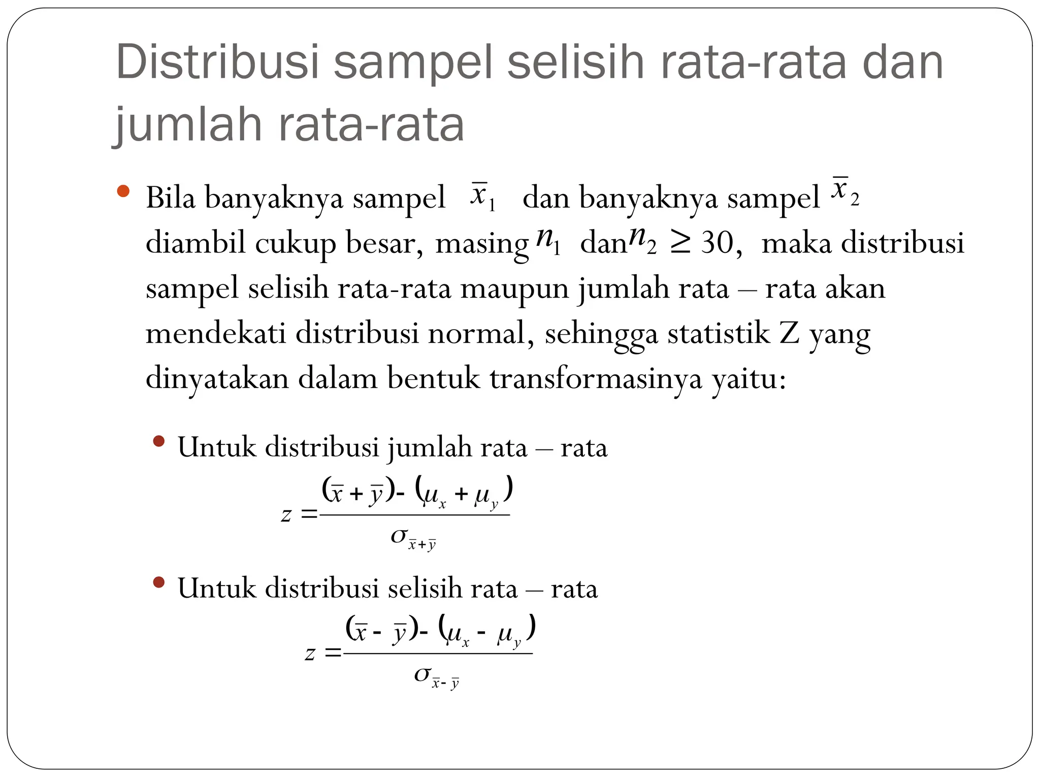 statistika inferensi distribusi sampling | PPT