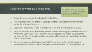 Medians and Order Statistics | PPTX