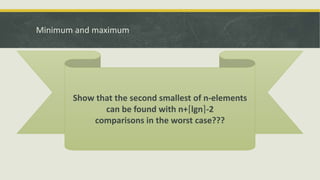 Medians and Order Statistics | PPTX