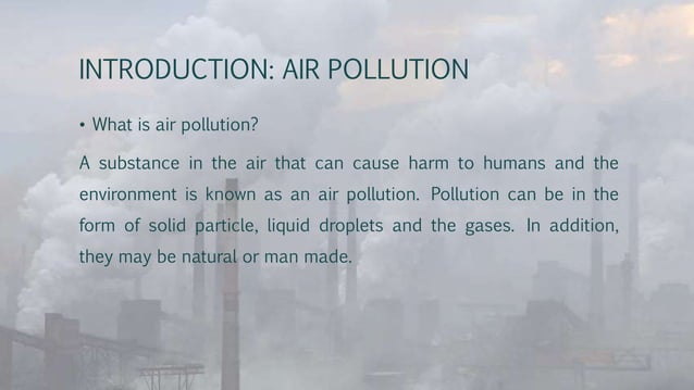 Air Pollution (Sustainable Development) | PPT