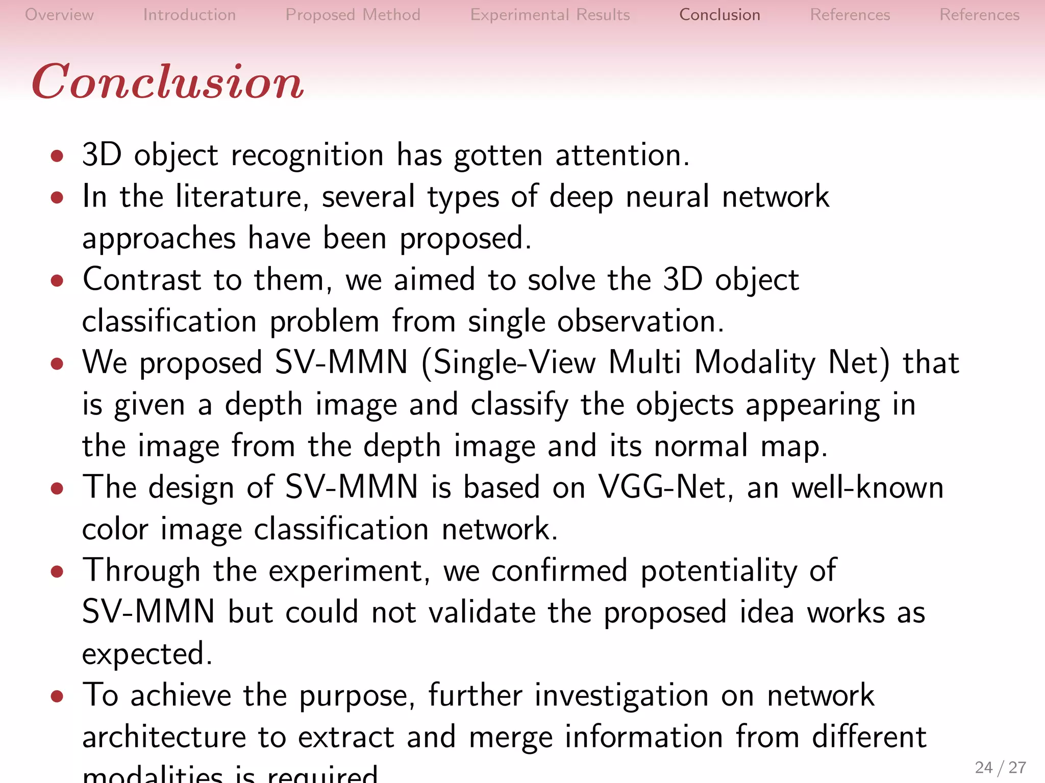 Deep Convolutional 3D Object Classification from a Single Depth Image and Its Normal Map | PPT