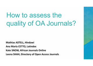 How Open Access affects Serials Assessment | PPT
