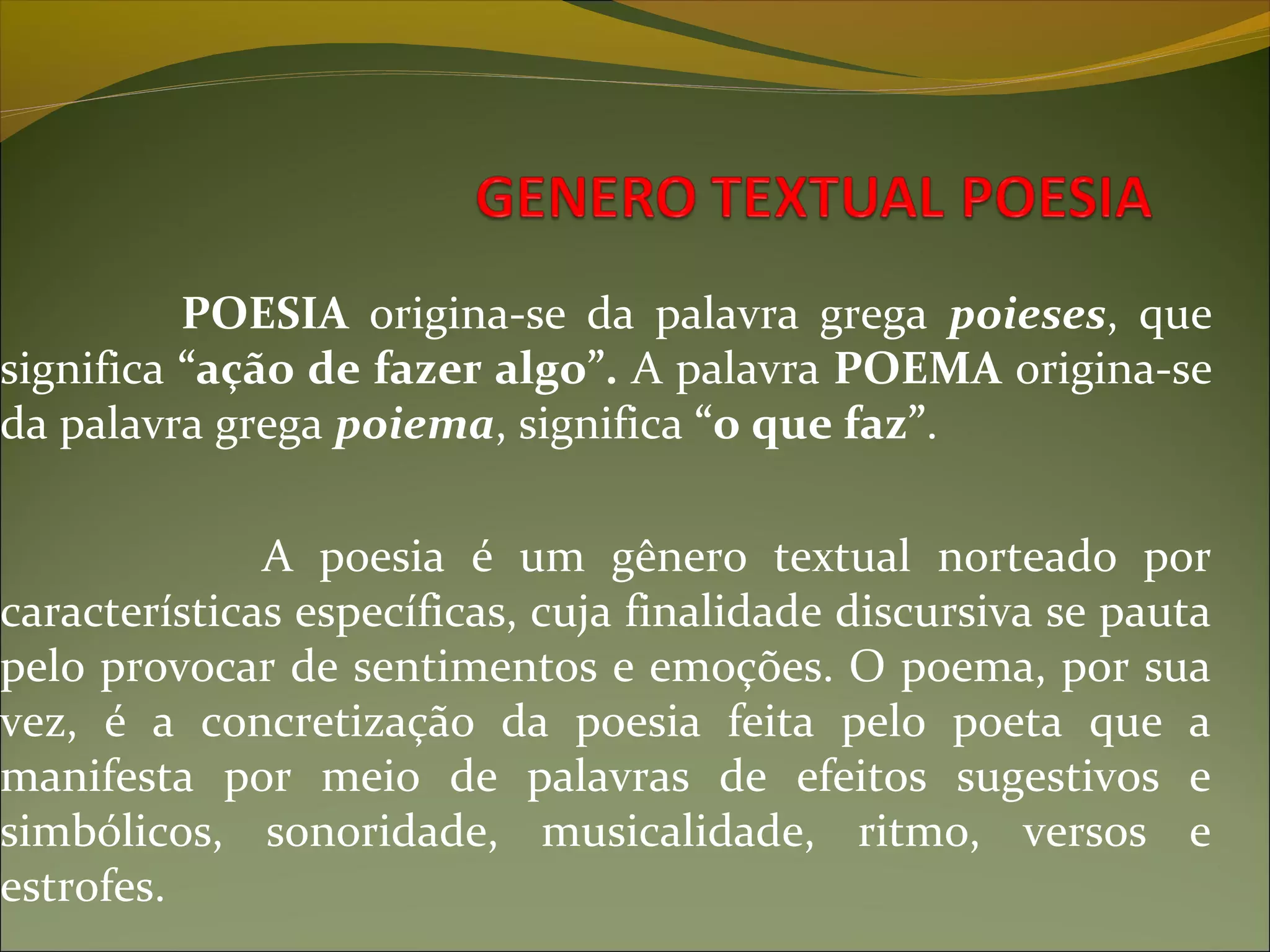 Slide Genero Textual Poesia | PPT