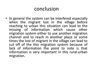 Describe basic elements of rural-urban migration. | PPT