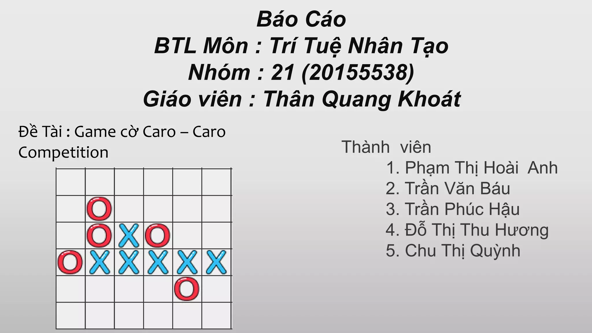 Trí tuệ nhân tạo "Game cờ Caro" | PPTX