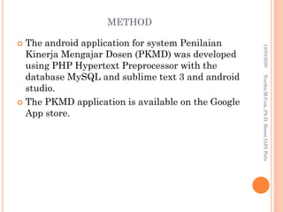 Implementation of Teaching Quality Assessment System Using Android | PPT