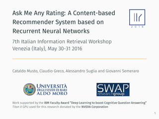 Ask Me Any Rating: A Content-based Recommender System based on ...