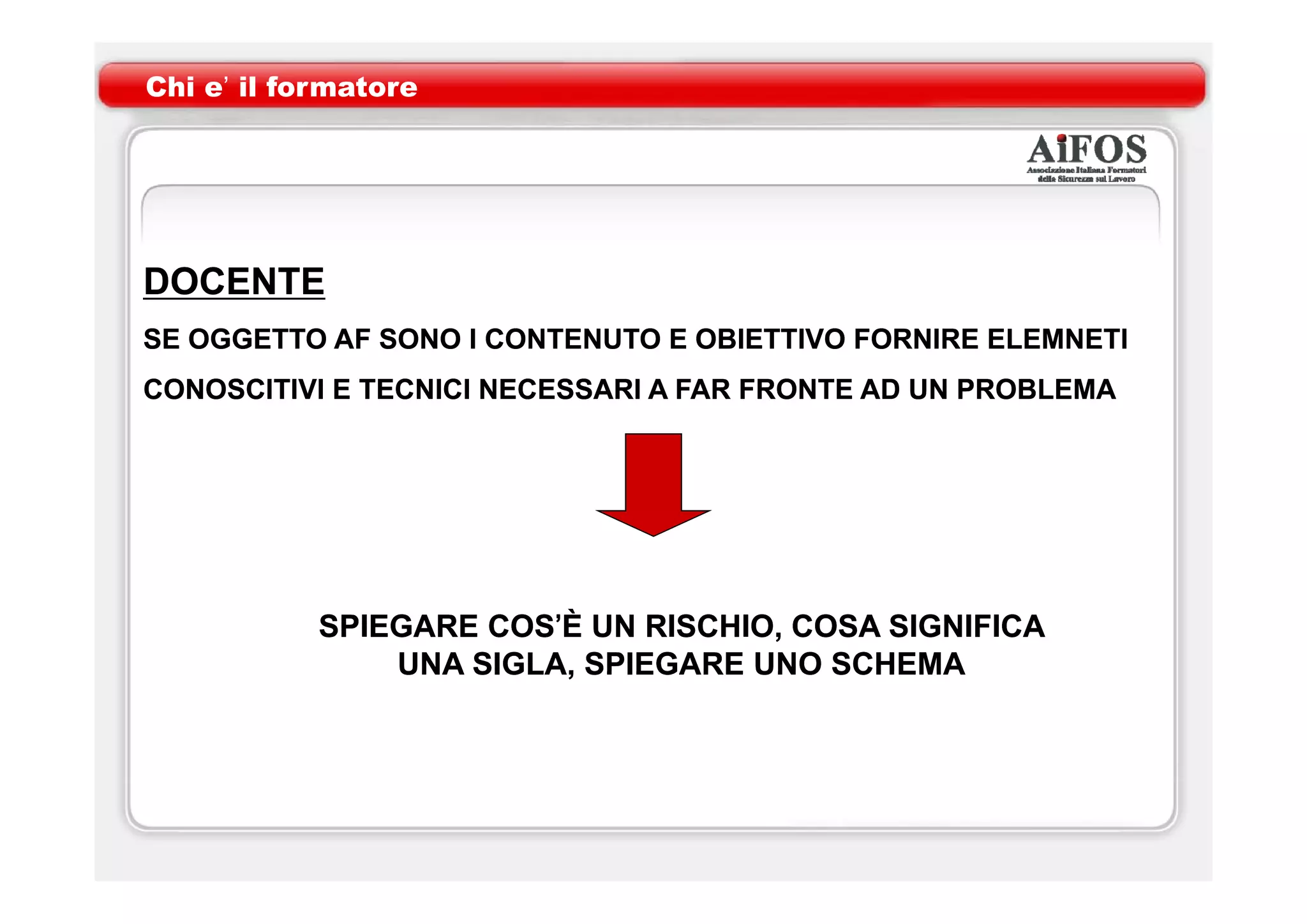 Slide il formatore alla sicurezza | PDF