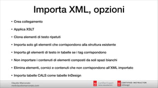 InDesign e XML, impaginare una base dati | PPT