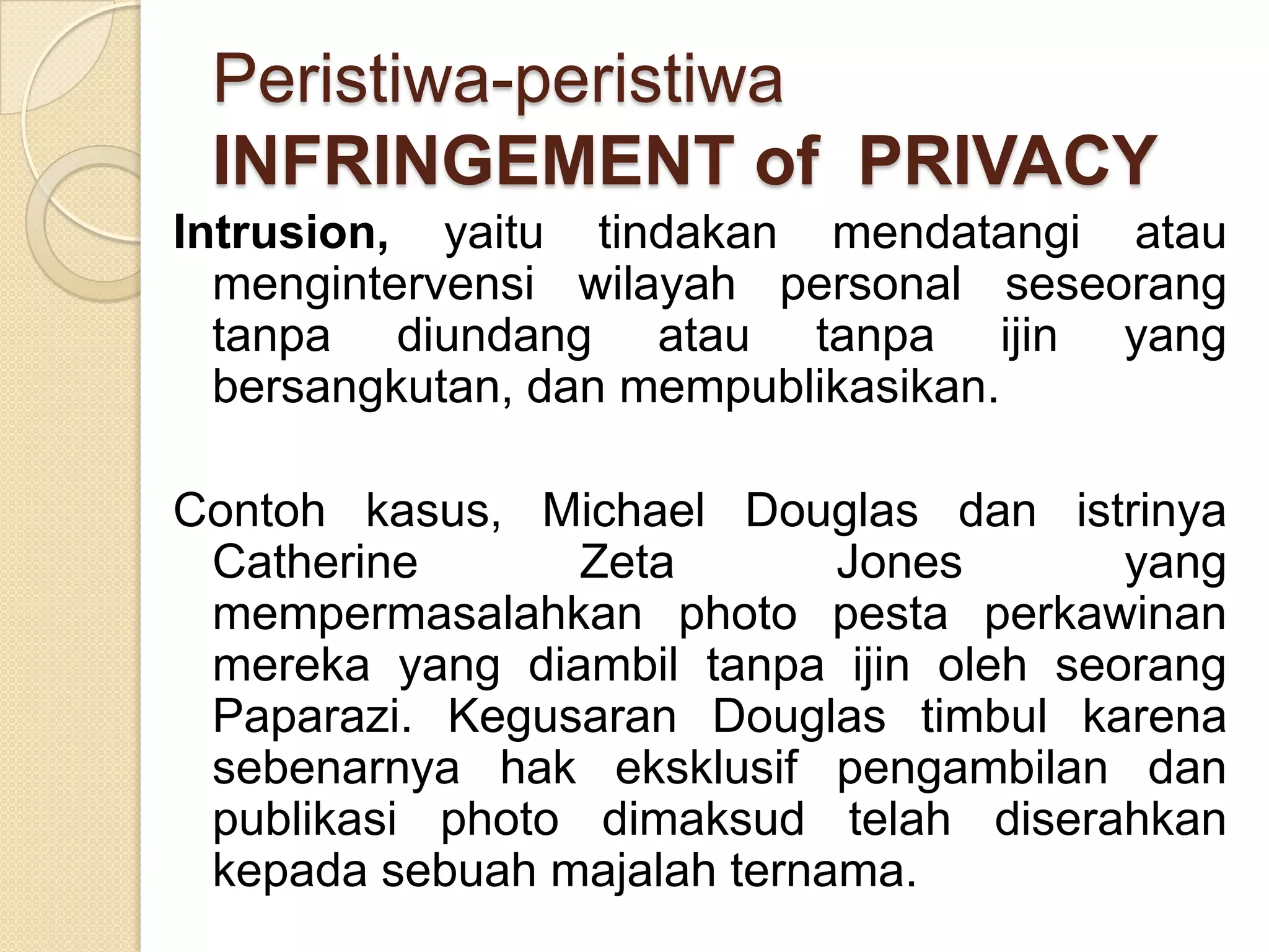 Slide infringement of privacy | PPTX