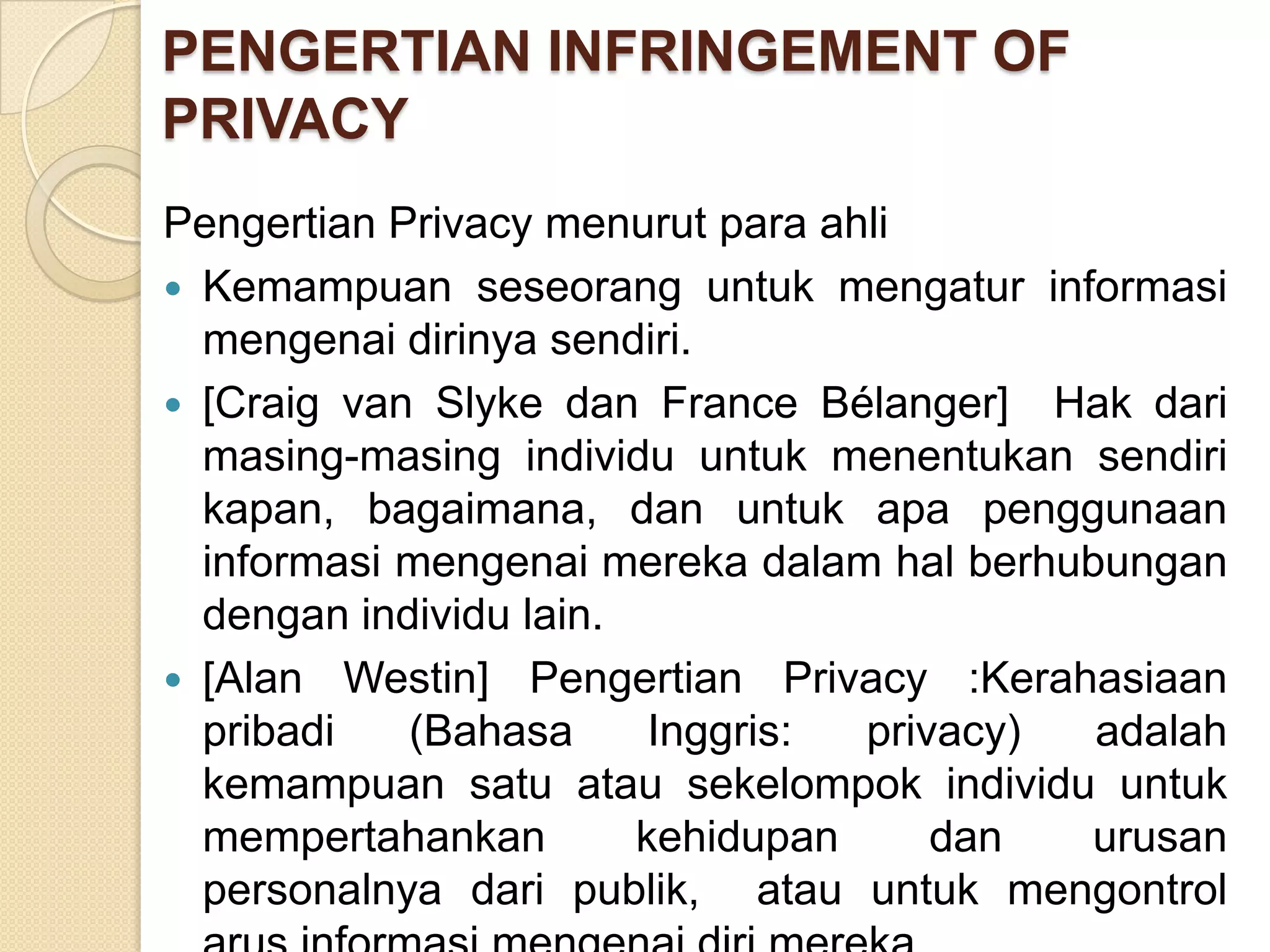 Slide infringement of privacy | PPTX