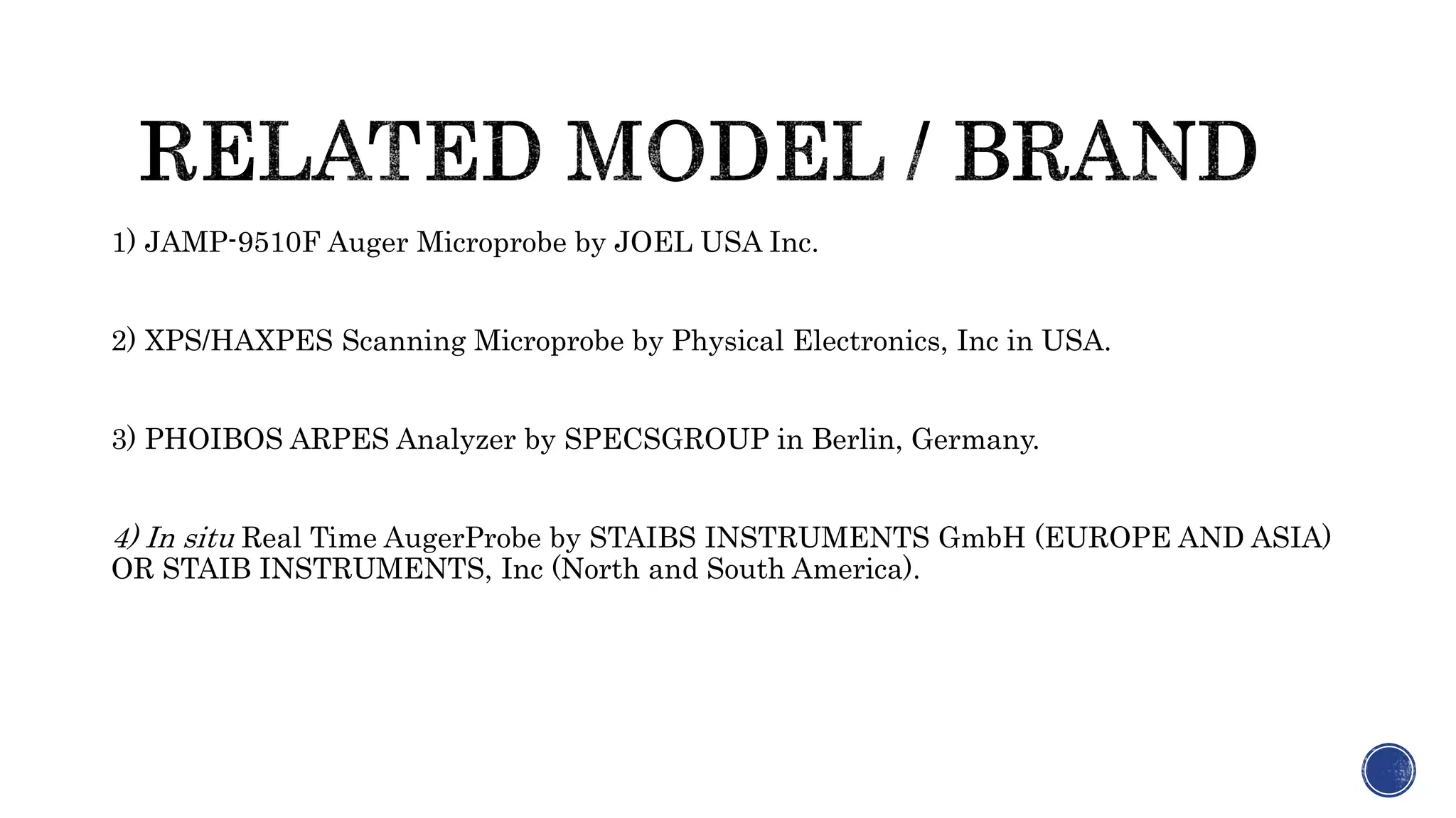 Instrumentation presentation - Auger Electron Spectroscopy (AES) | PPTX