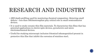 Instrumentation presentation - Auger Electron Spectroscopy (AES) | PPTX