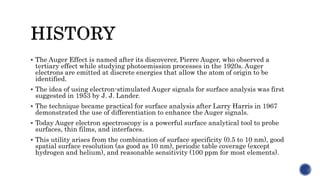 Instrumentation presentation - Auger Electron Spectroscopy (AES) | PPTX