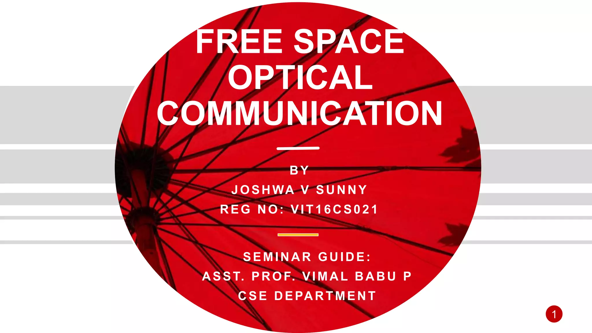 Free space optical communication (FSO) | PPTX