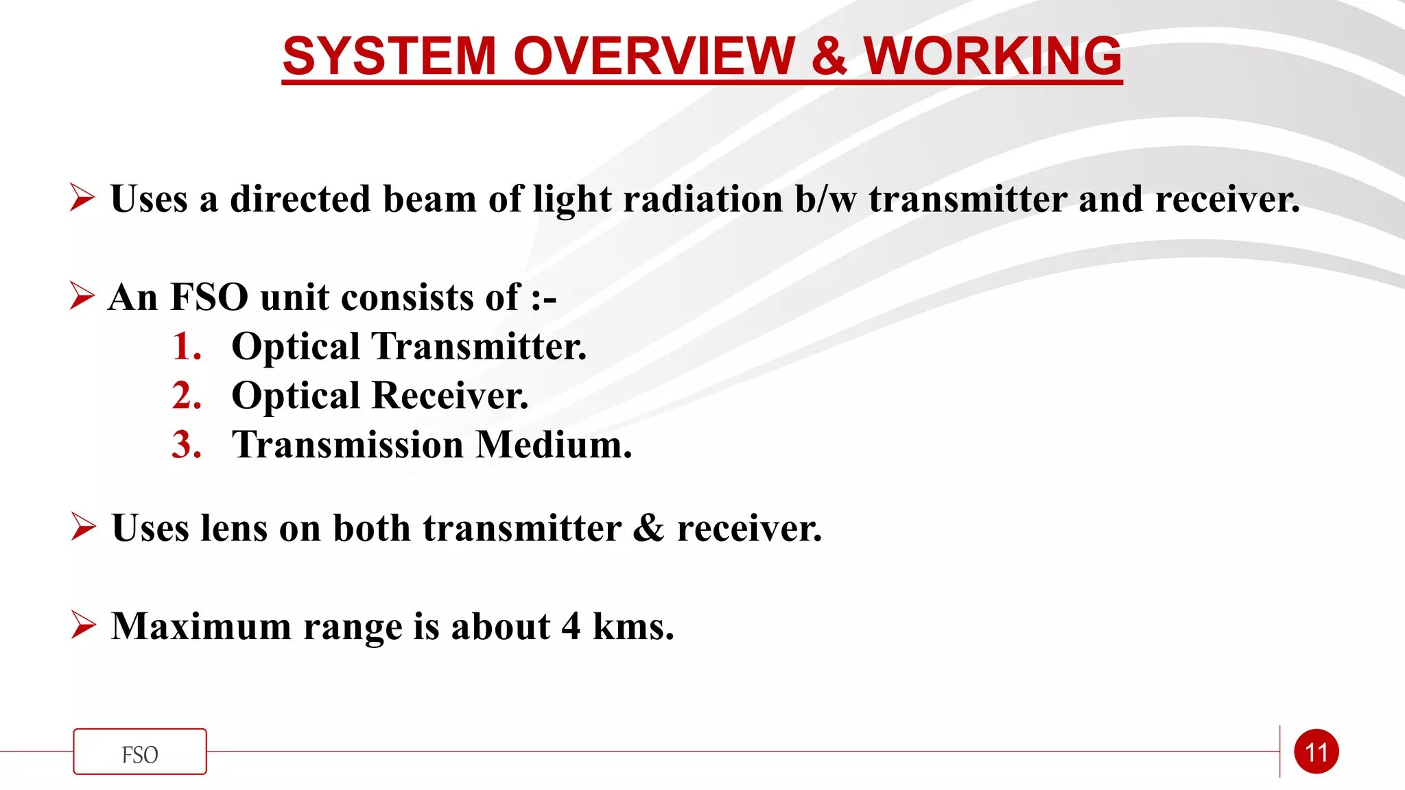 Free space optical communication (FSO) | PPTX
