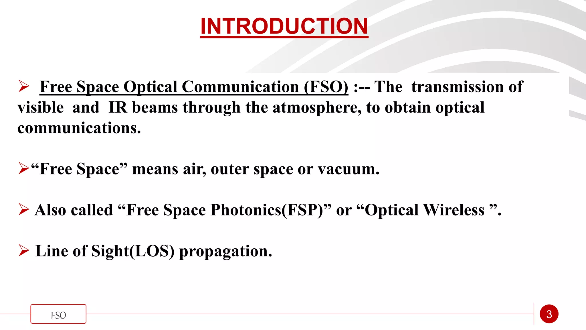 Free space optical communication (FSO) | PPTX