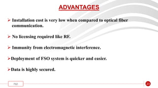 Free space optical communication (FSO) | PPTX