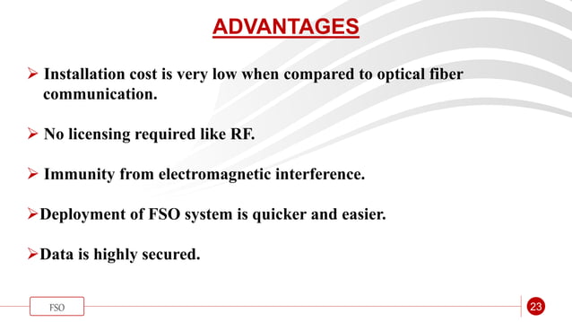 Free space optical communication (FSO) | PPTX