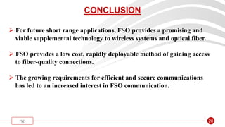 Free space optical communication (FSO) | PPTX