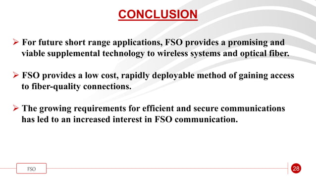 Free space optical communication (FSO) | PPTX