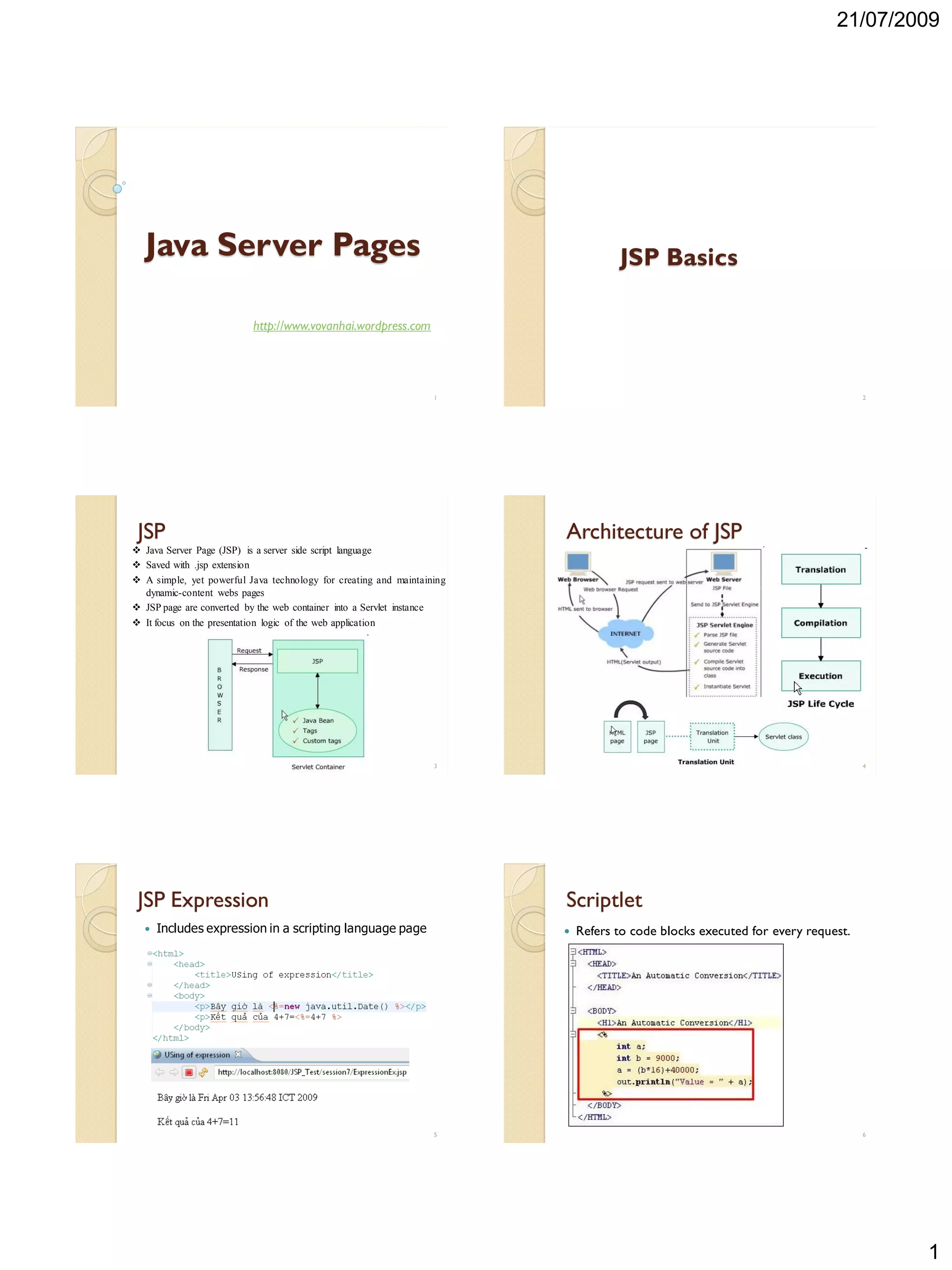 Lap trinh web [Slide jsp] | PDF