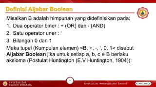 Aljabar Boolean - Matematika Diskrit | PPTX