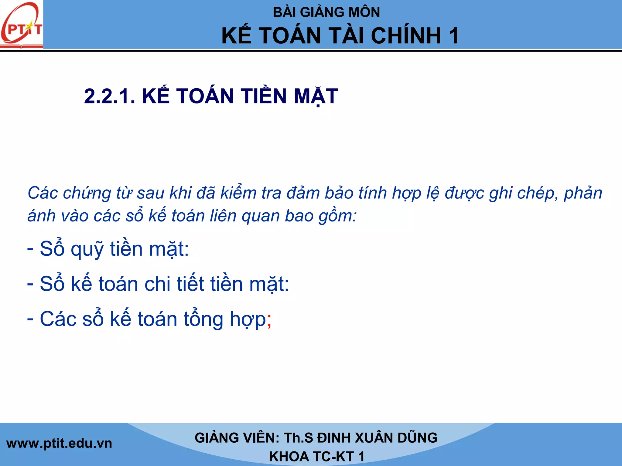 Slide ke toan tai chinh 1 | PPT