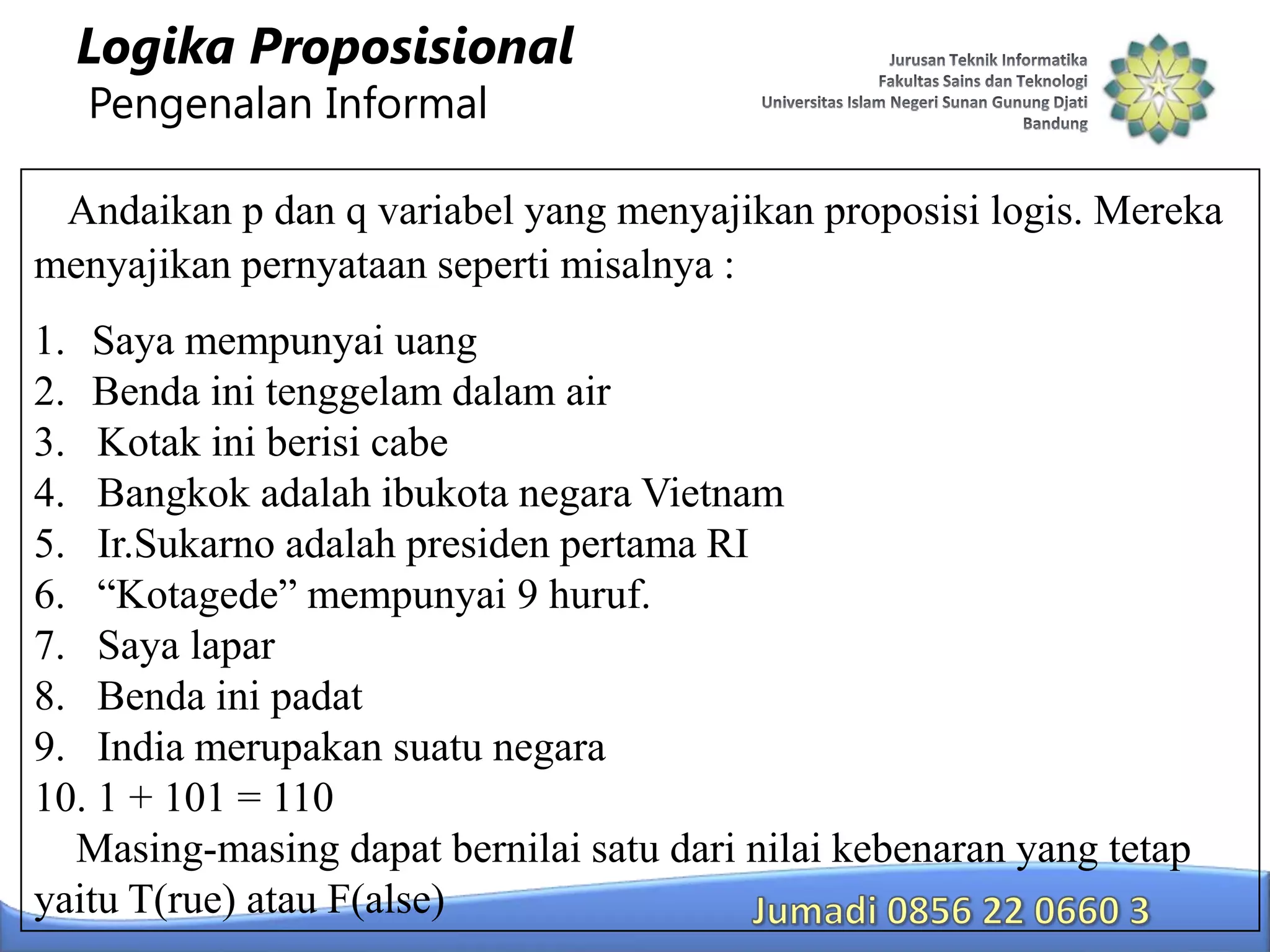 Pengertian Logika Informatika | PPTX