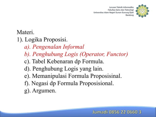 Pengertian Logika Informatika | PPTX