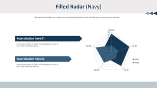Filled Radar (Navy) chart templates
