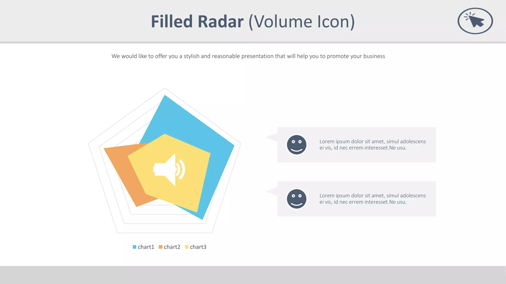 Filled Radar (Volume Icon) chart | PPTX