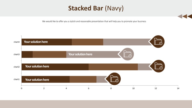 Stacked Bar (Navy) chart | PPTX