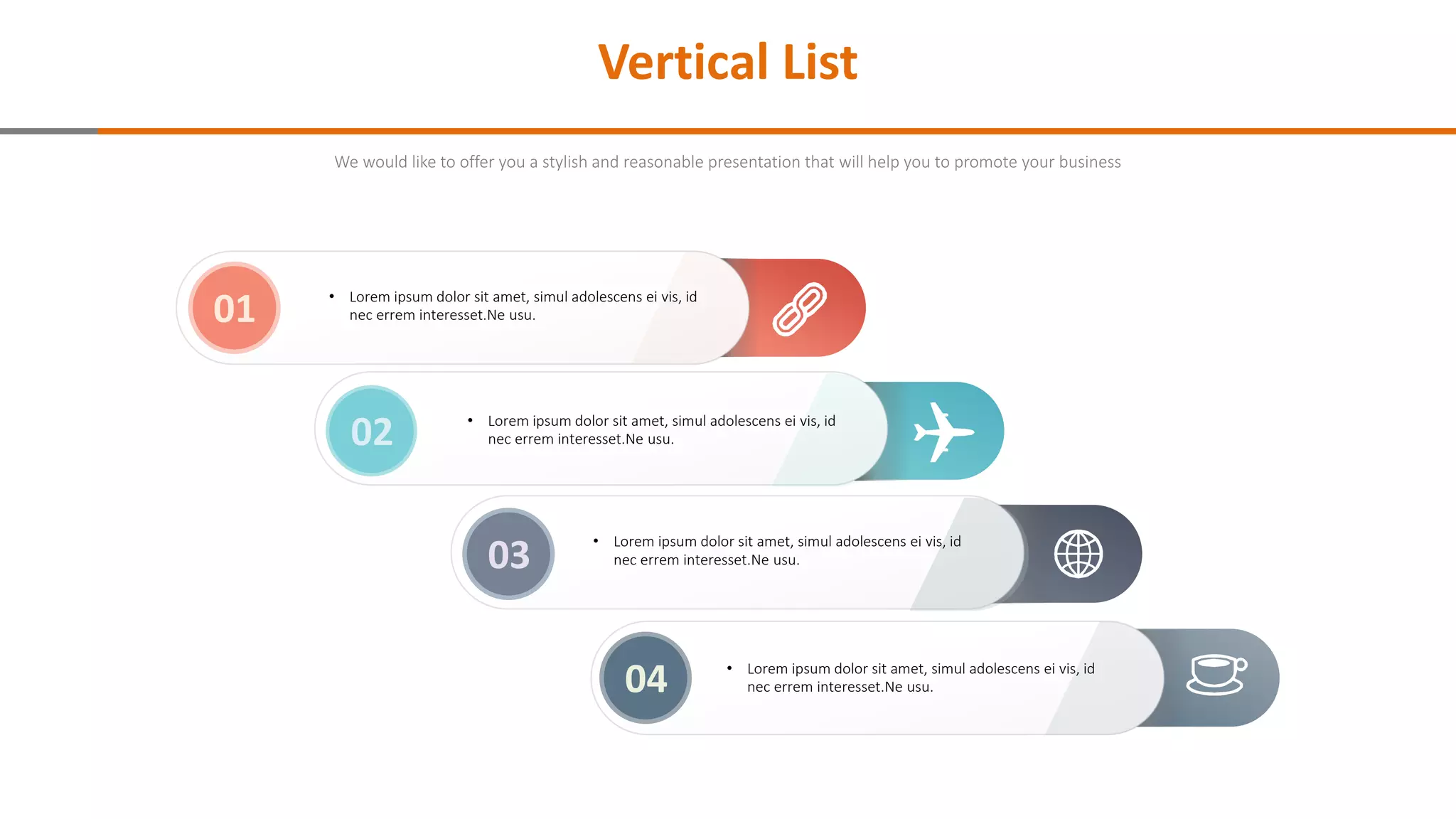 Vertical List Diagram powerpoint template | PPTX