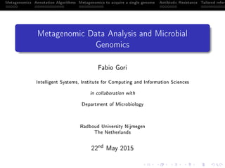 Metagenomic Data Analysis and Microbial Genomics | PPT