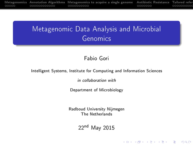 Metagenomic Data Analysis and Microbial Genomics | PPT