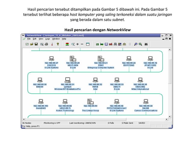 monitoring jaringan dengan networkview | PPTX